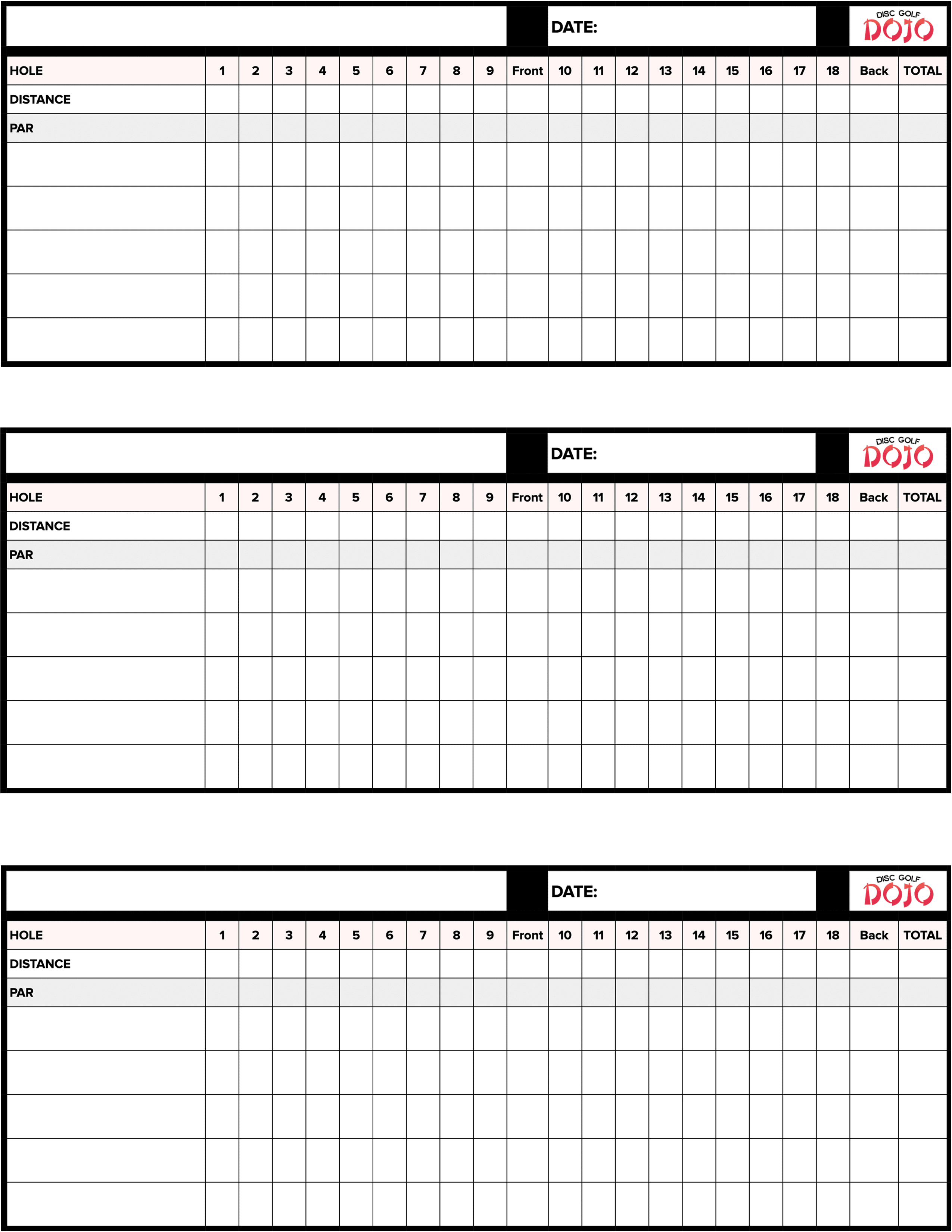 Free Disc Golf Scorecard Printer Friendly Disc Golf Dojo Free Disc Golf Scorecard Printer Friendly Disc Golf Dojo